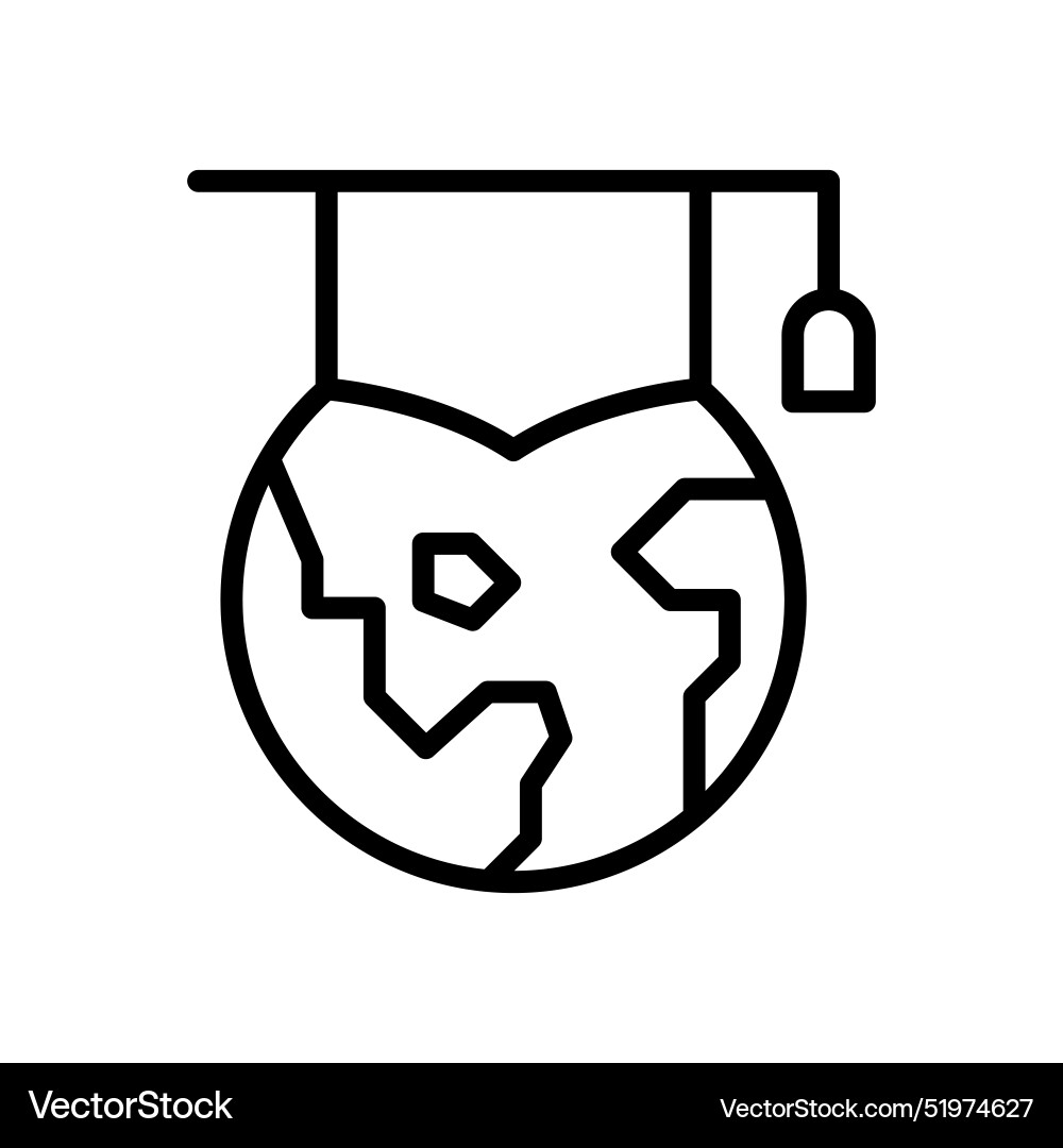 Study abroad icon in thin line style graphic Vector Image