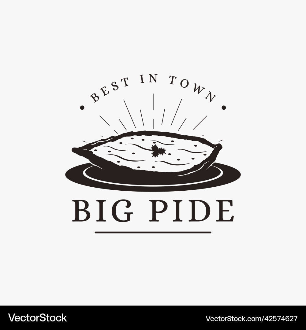 Vintage Turkish Pide Logo Royalty Free Vector Image