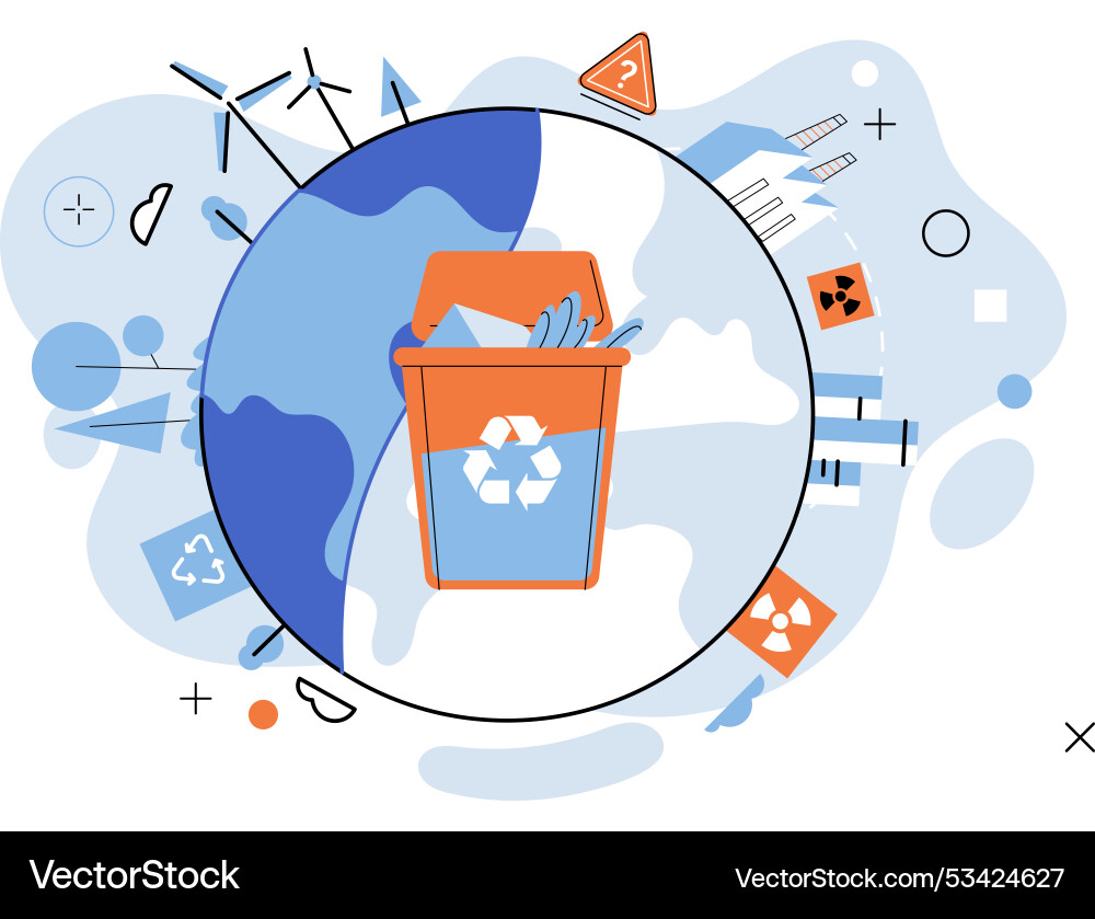 Waste recycling sustainable cleaning practices Vector Image
