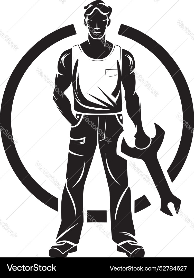 Work ethic crest logo design for labor Royalty Free Vector