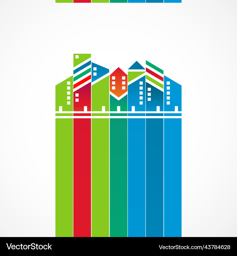 Abstract colorful city building skyline background