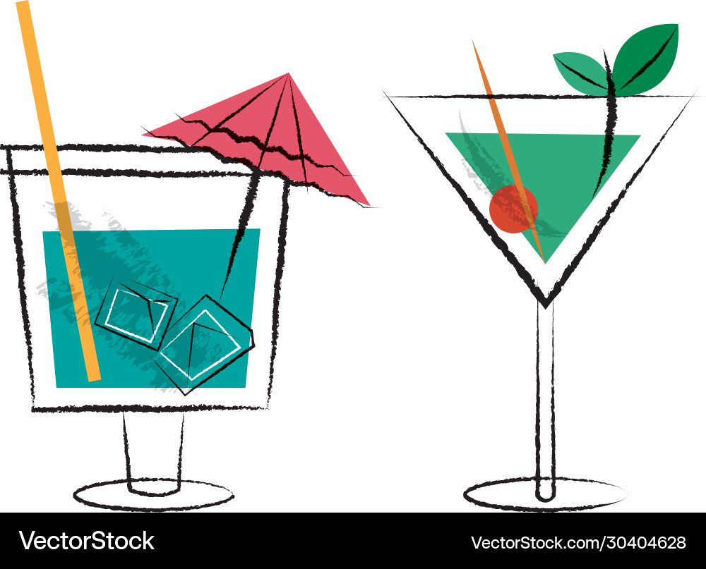 Cocktails Royalty Free Vector Image - VectorStock