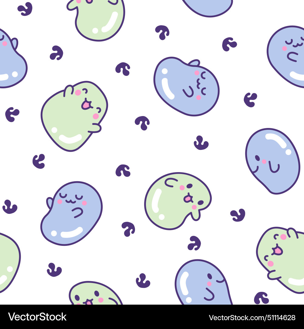 Cute kawaii tapioca pearls seamless pattern Vector Image