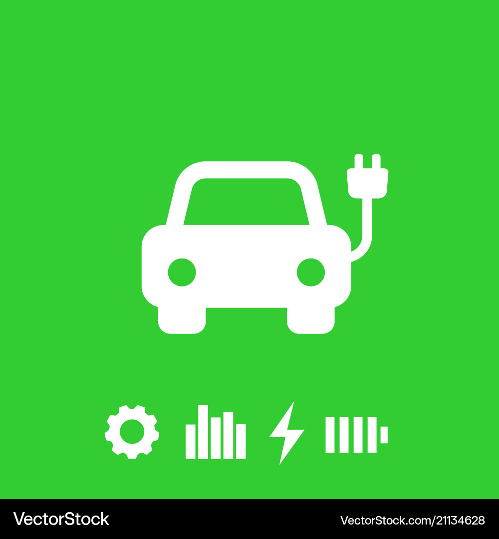 Electric Vehicle Icon - EV Royalty Free Vector Image