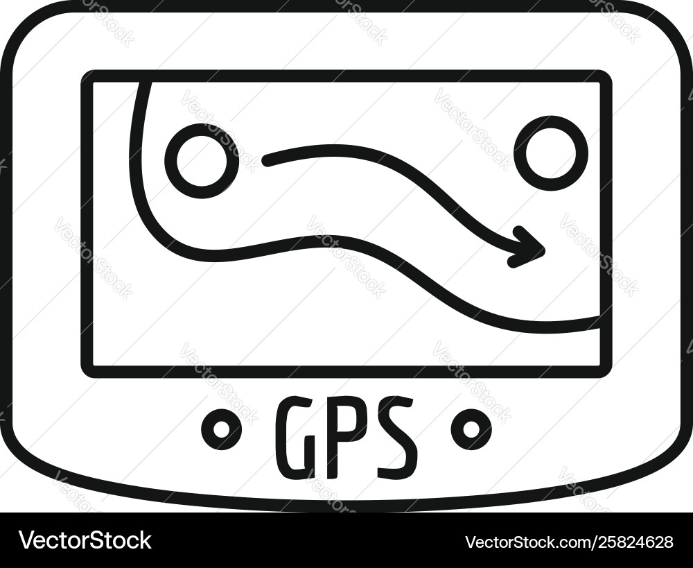 Gps device icon outline style Royalty Free Vector Image