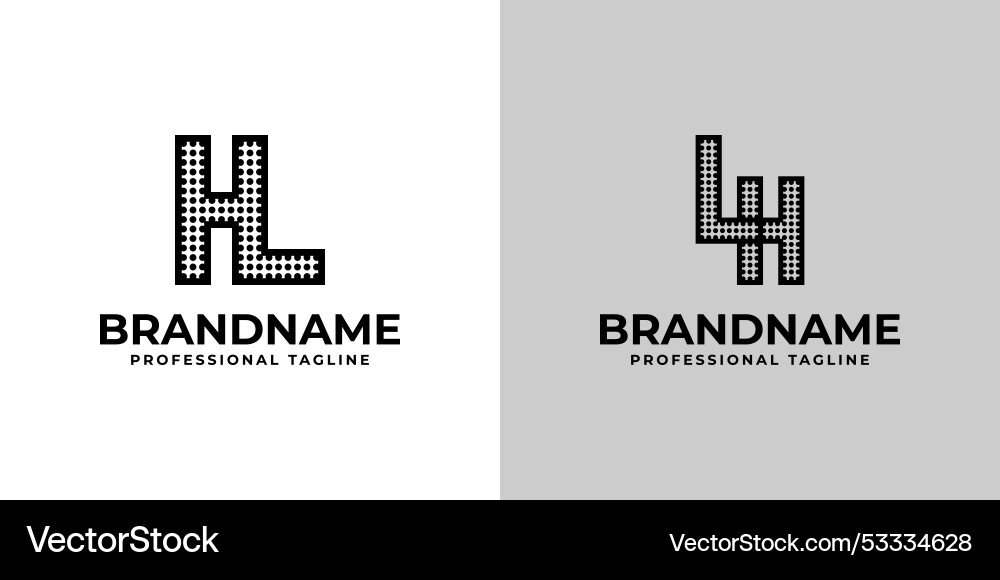 Letters hl and lh dot monogram logo suitable Vector Image