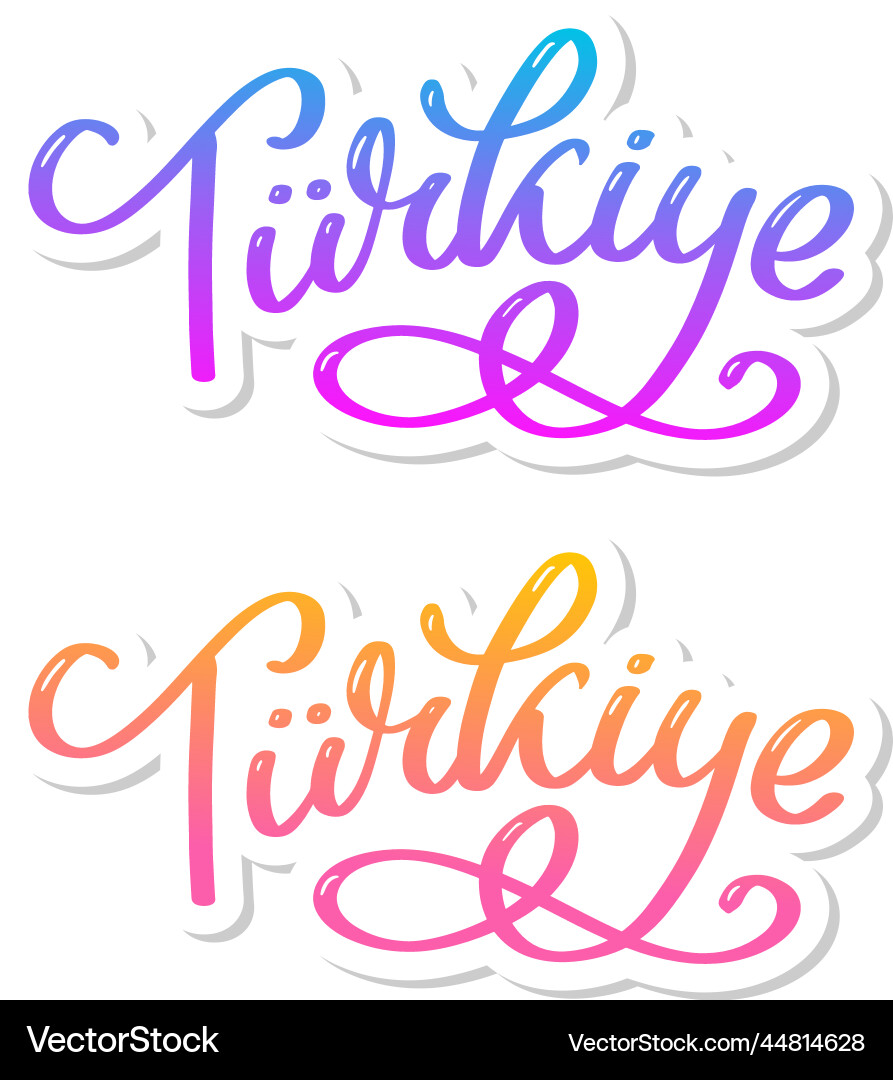 Text in the turkish turkey lettering handwritten Vector Image