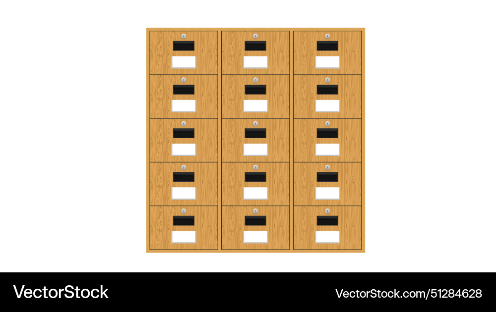 Wooden locker on the white background Royalty Free Vector