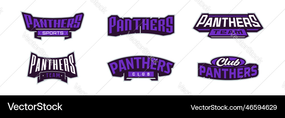 Bold Panther Font Collection Royalty Free Vector Image