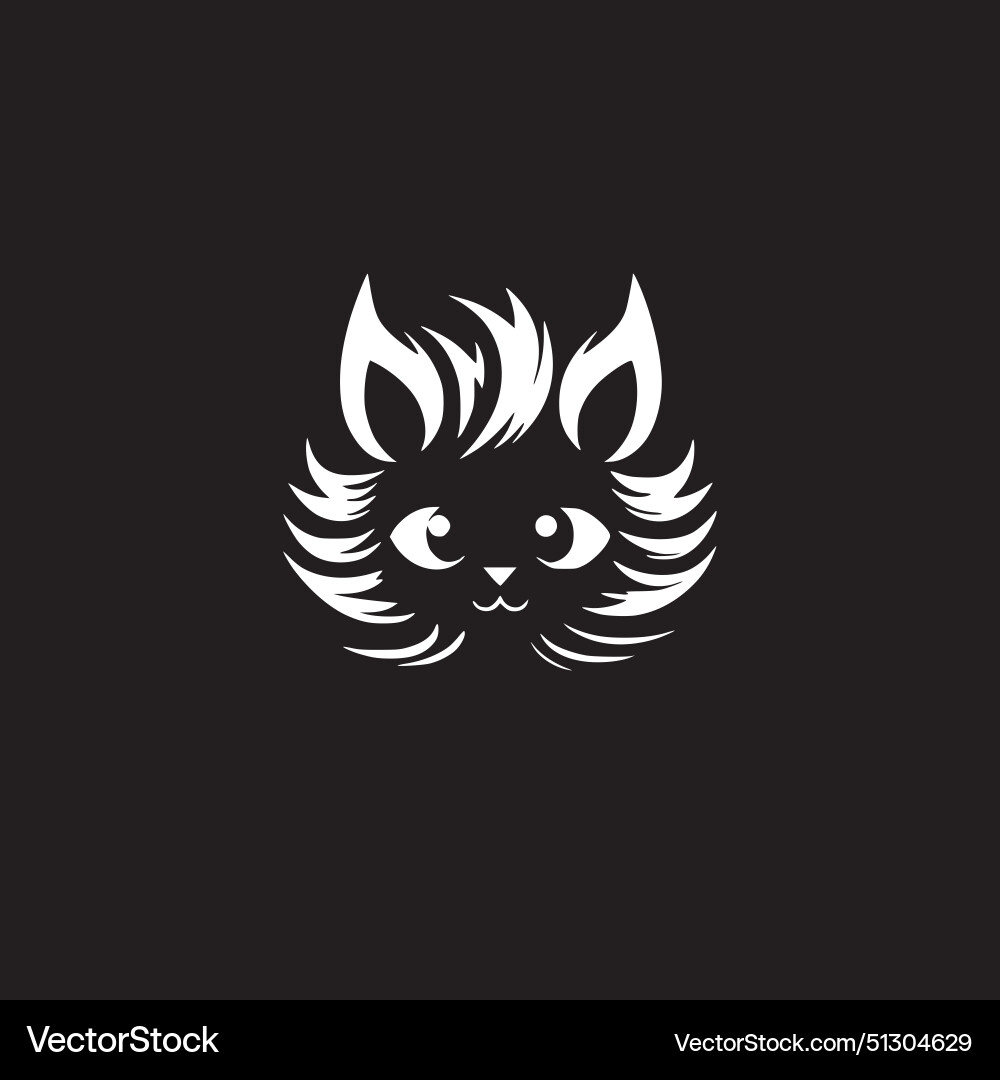 Cat - black and white Royalty Free Vector Image