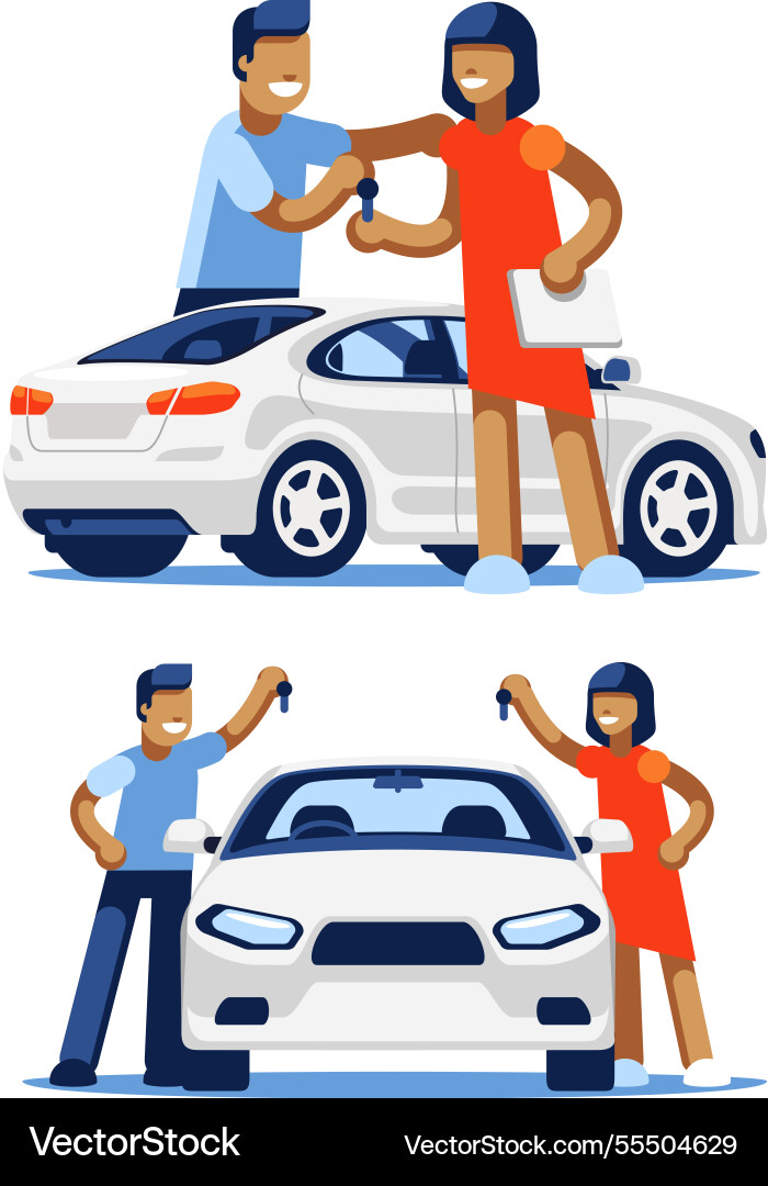 Change of car ownership Royalty Free Vector Image