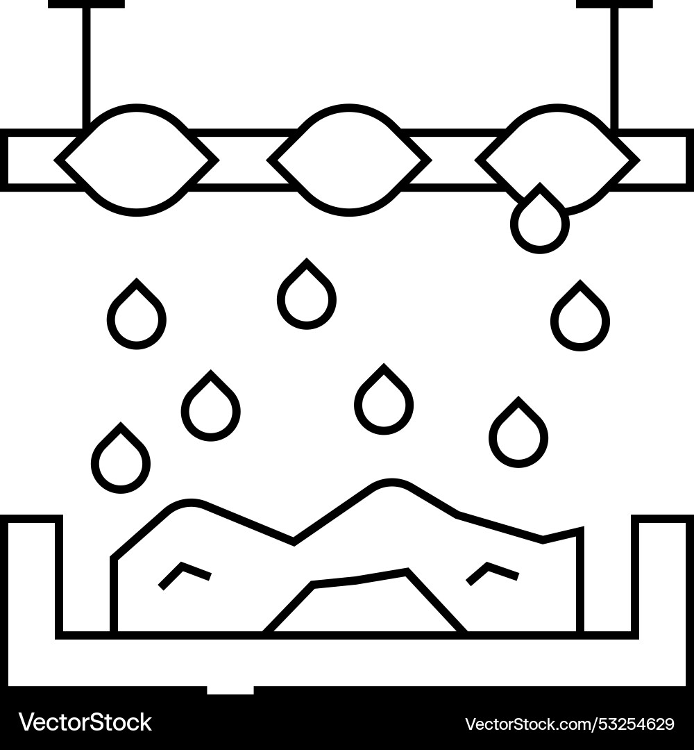 Chemical treatment solid waste line icon Vector Image
