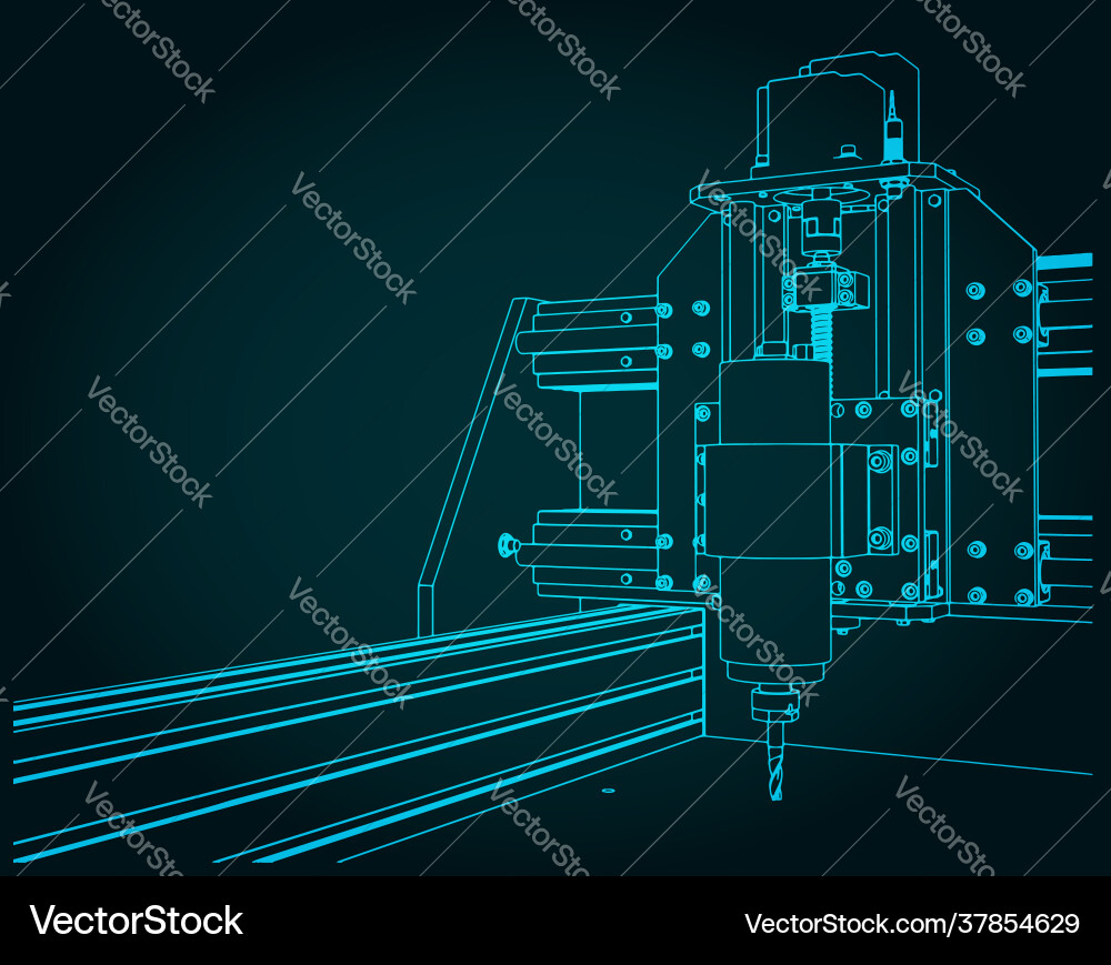 Cnc machine for wooden 3d carving Royalty Free Vector Image