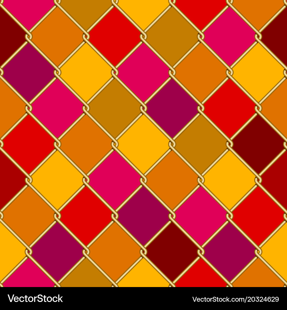 Gold wire grid seamless pattern on motley Vector Image