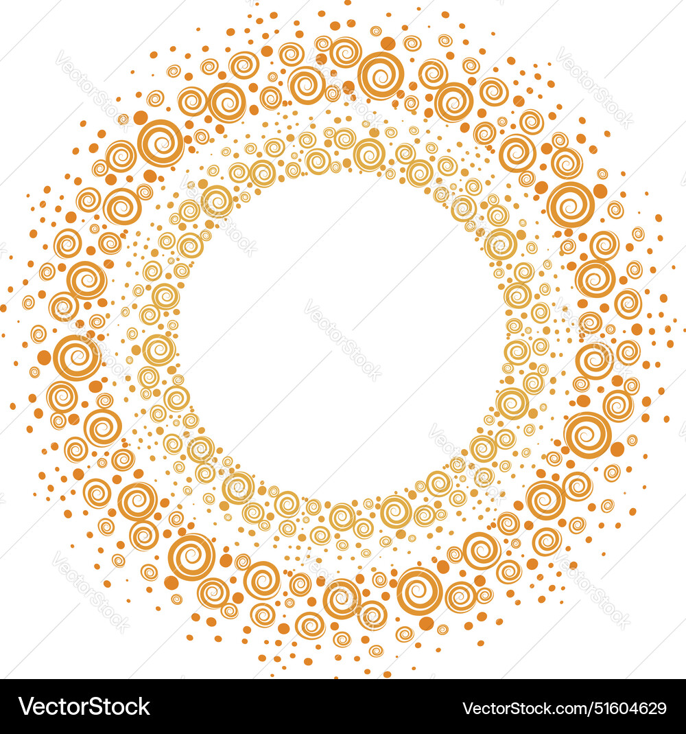 Hand drawn gold frames round decorative borders Vector Image
