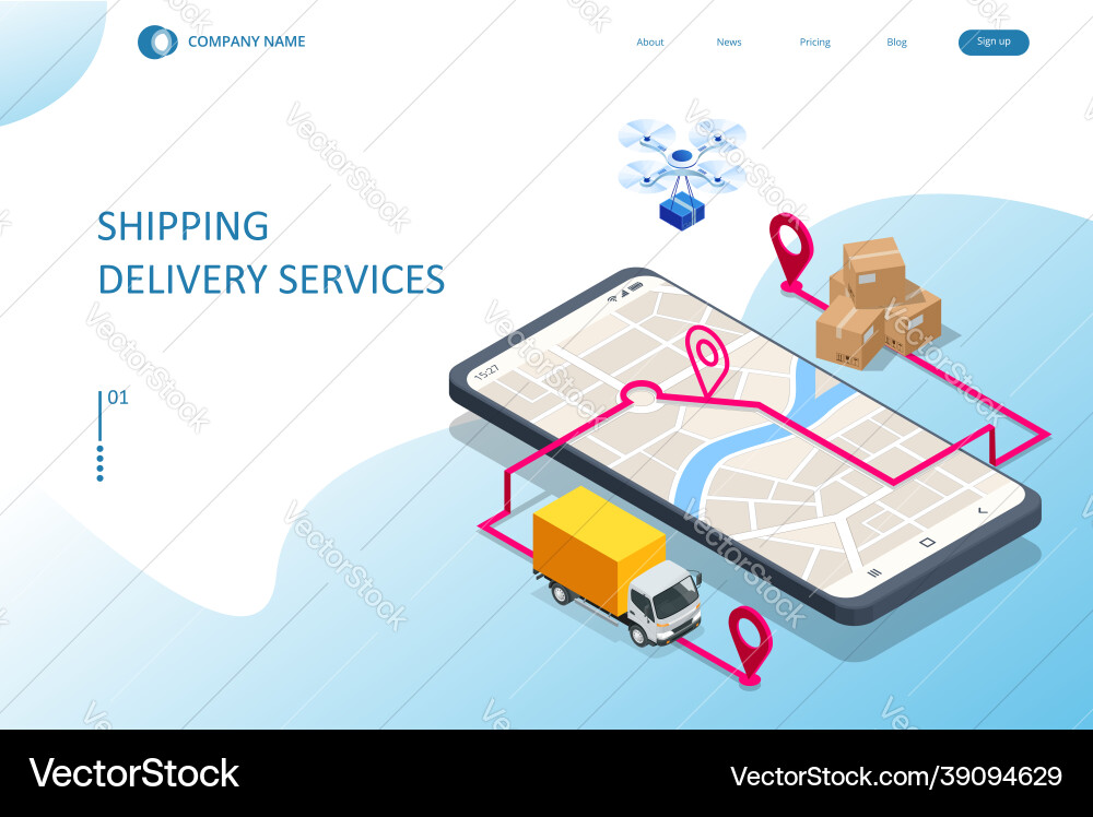 Isometric logistics and delivery concept Vector Image