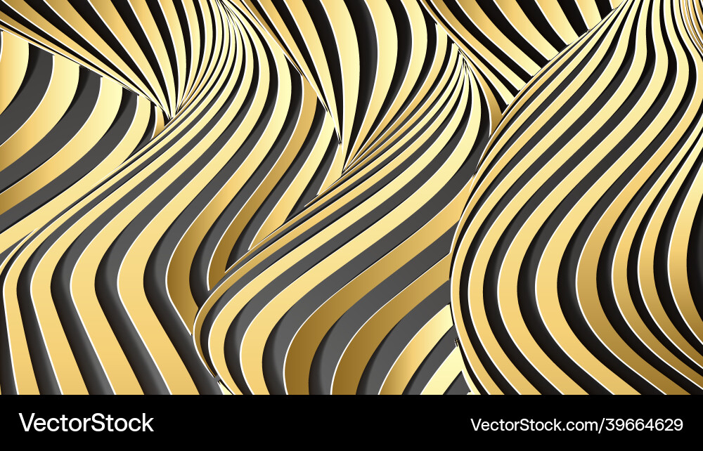 Luxury gold background wavy landscape Royalty Free Vector