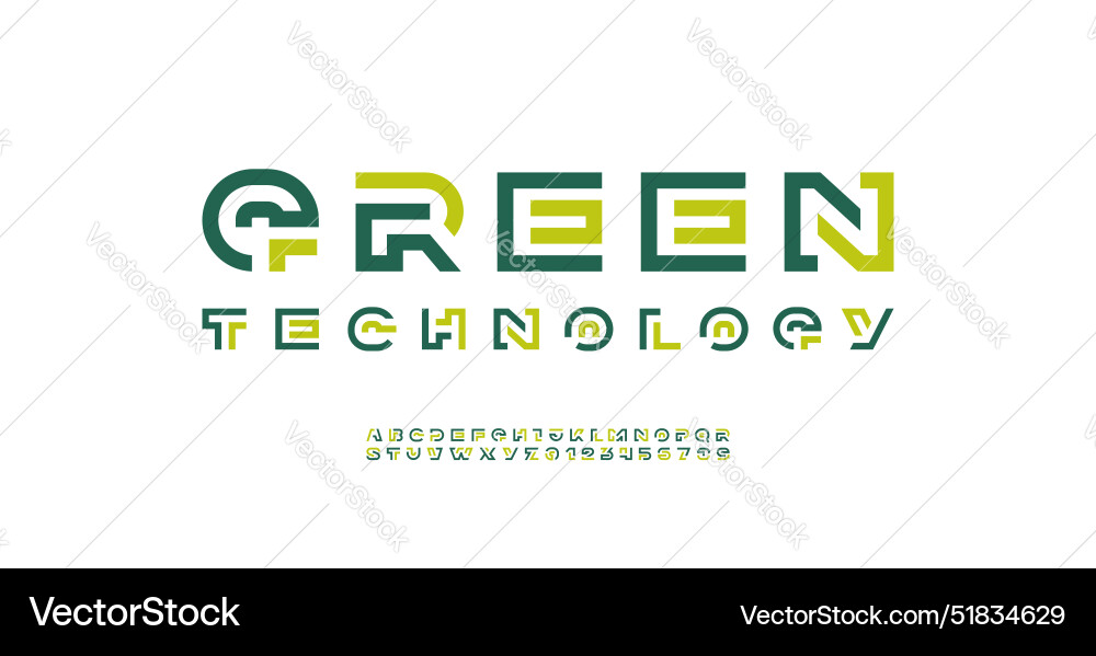 Modern font alphabet from segment line Royalty Free Vector