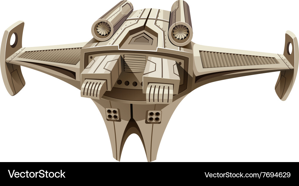 Modern spaceship with wings Royalty Free Vector Image