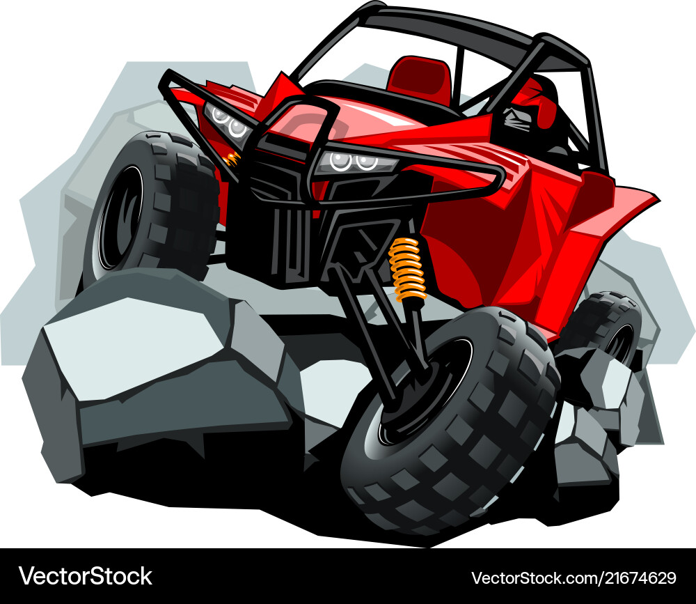 Off-road atv buggy rides in the mountains Vector Image