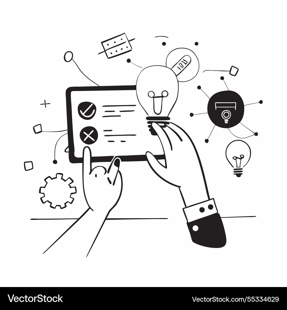 Person with smart lighting control and tech Vector Image