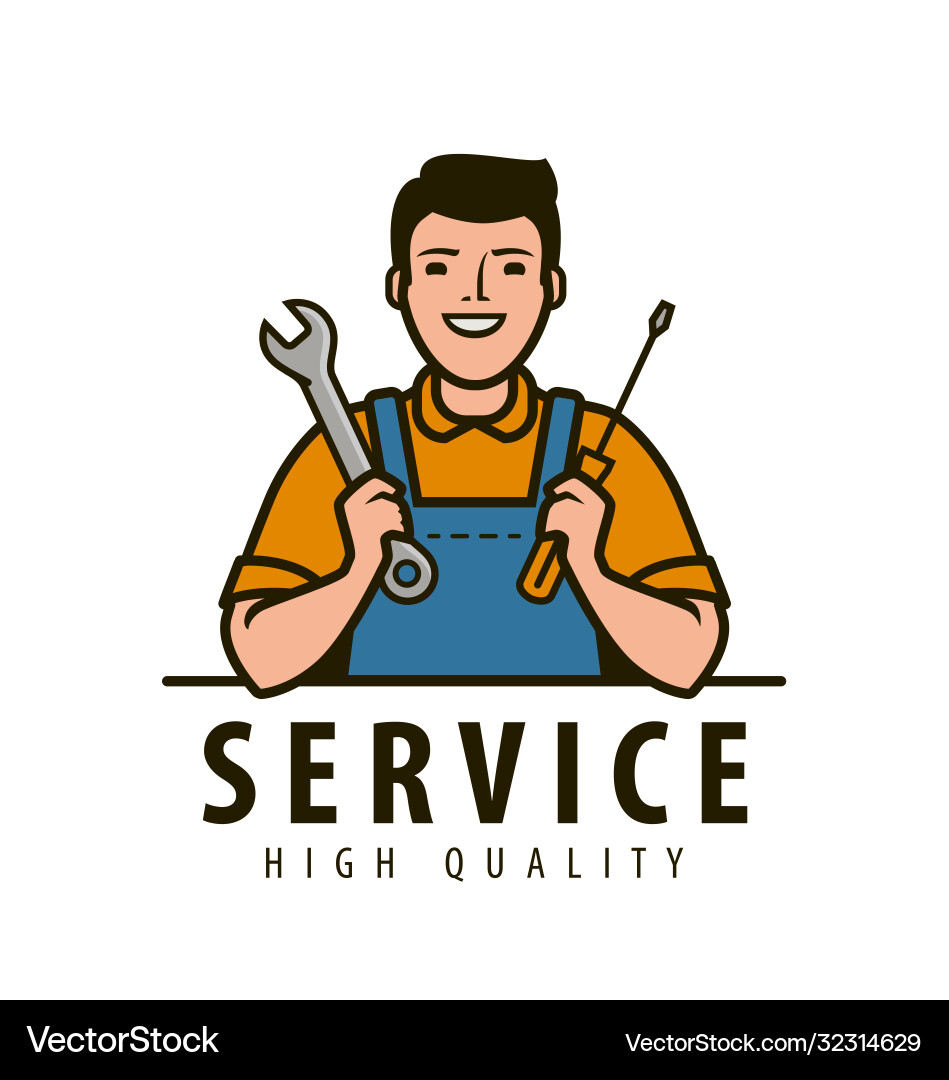 Service maintenance logo technical specialist Vector Image