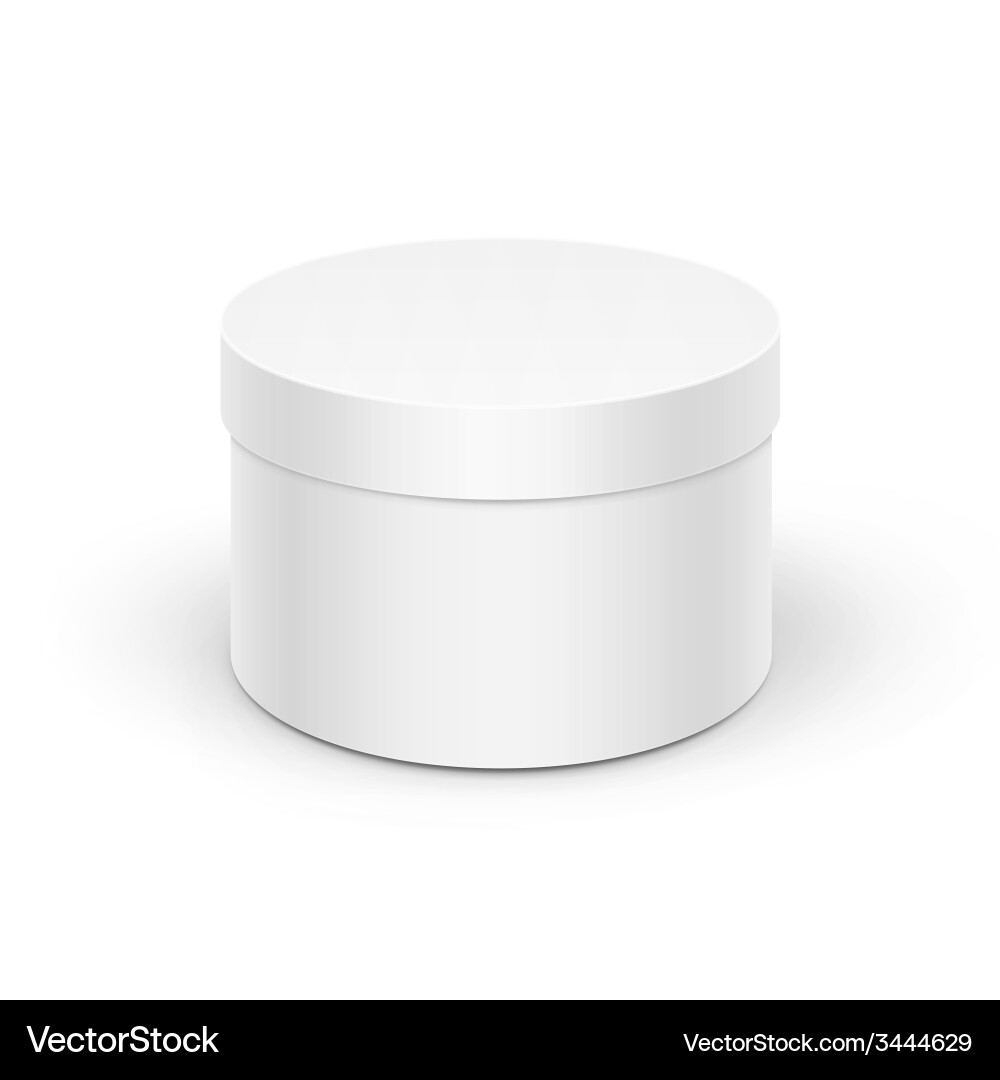 White round blank box Royalty Free Vector Image