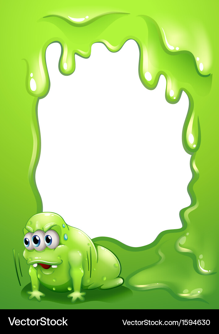 A border design with very tired monster Royalty Free Vector