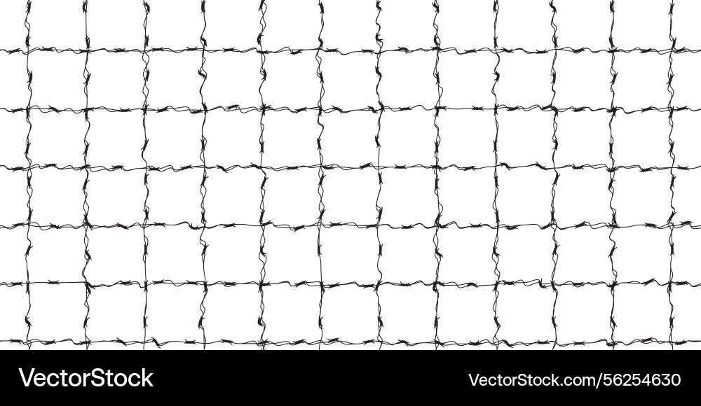Barbed wire grid as seamless bg Royalty Free Vector Image