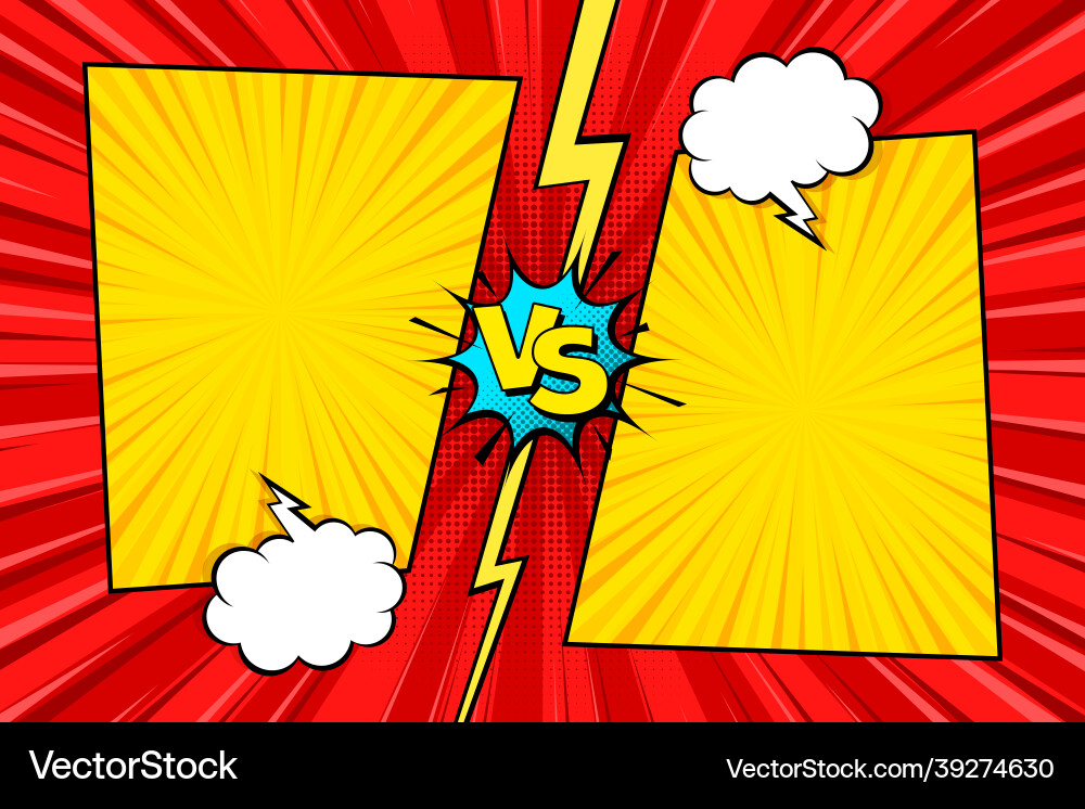 Cartoon comic background fight versus comics Vector Image