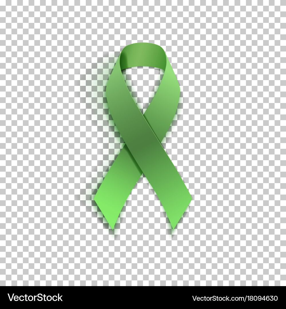Green ribbon on transparent background Royalty Free Vector