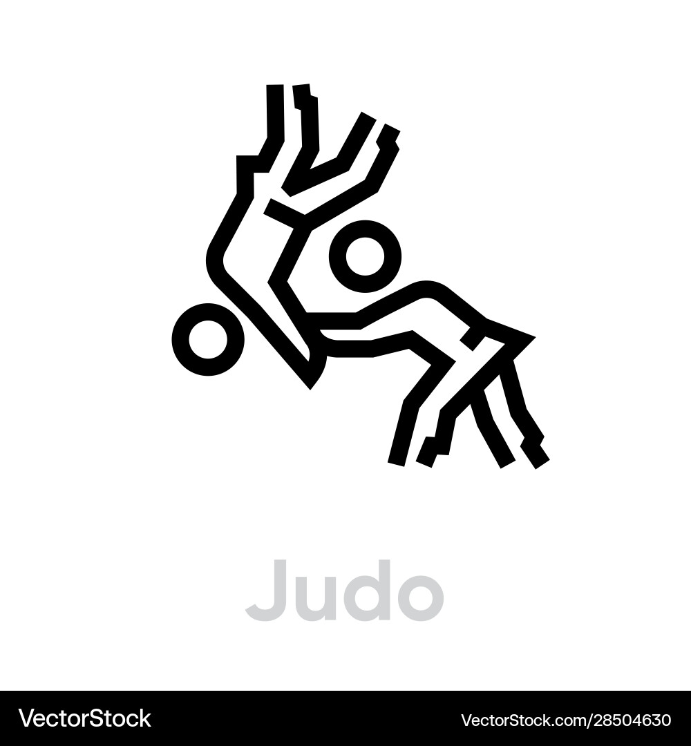 Judo sport icons Royalty Free Vector Image - VectorStock