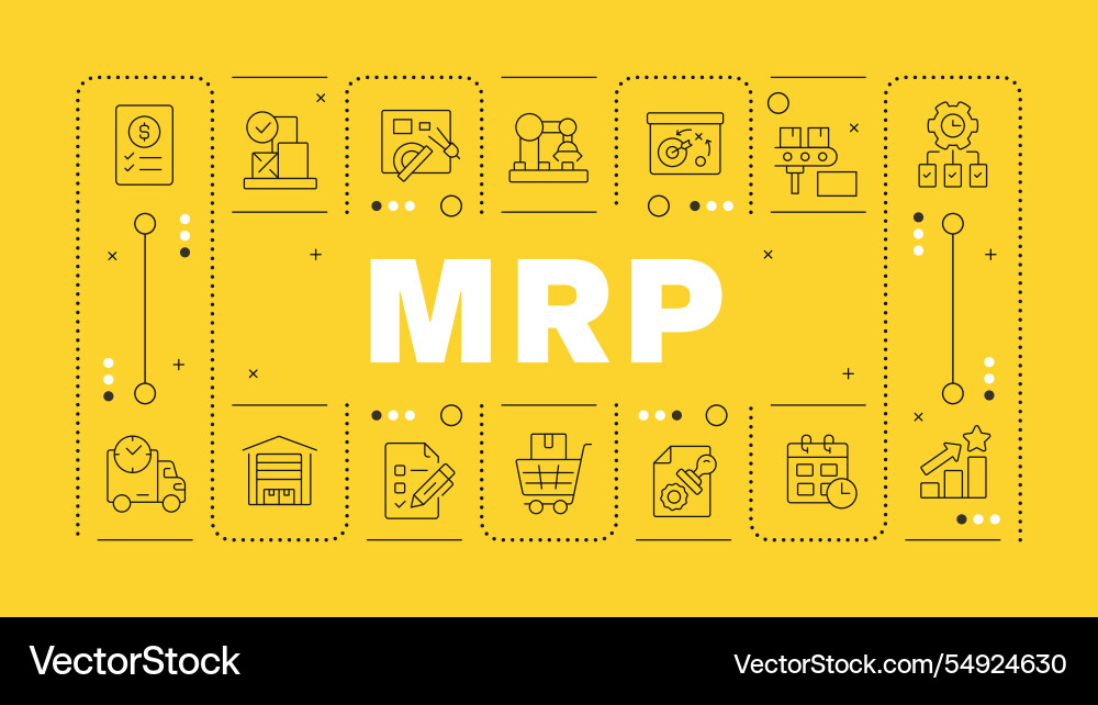 Mrp yellow word concept Royalty Free Vector Image