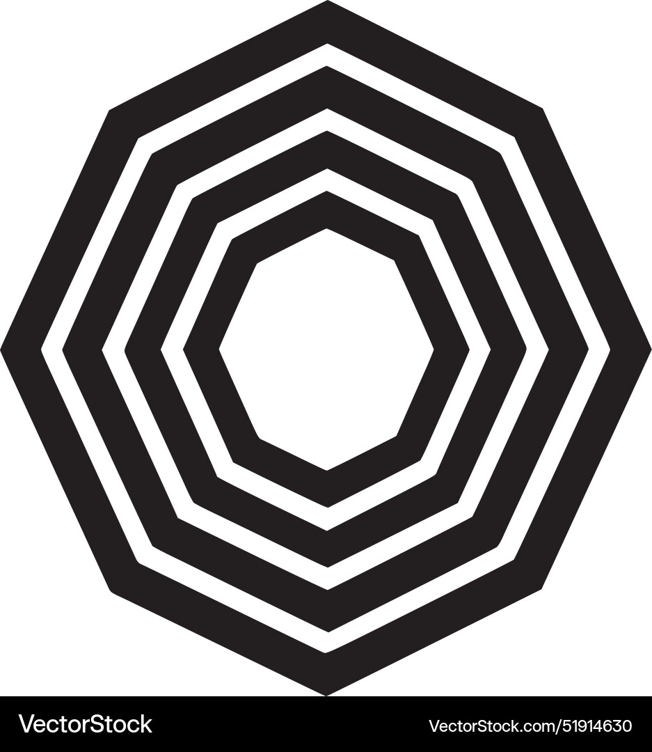 Octagon - black and white isolated icon Royalty Free Vector