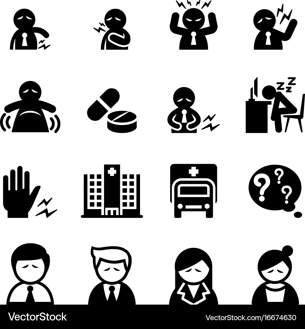 Office syndrome icon Royalty Free Vector Image