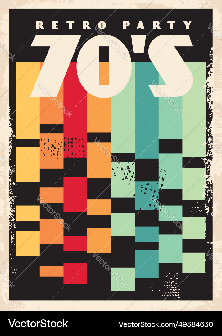 Retro party poster Royalty Free Vector Image - VectorStock