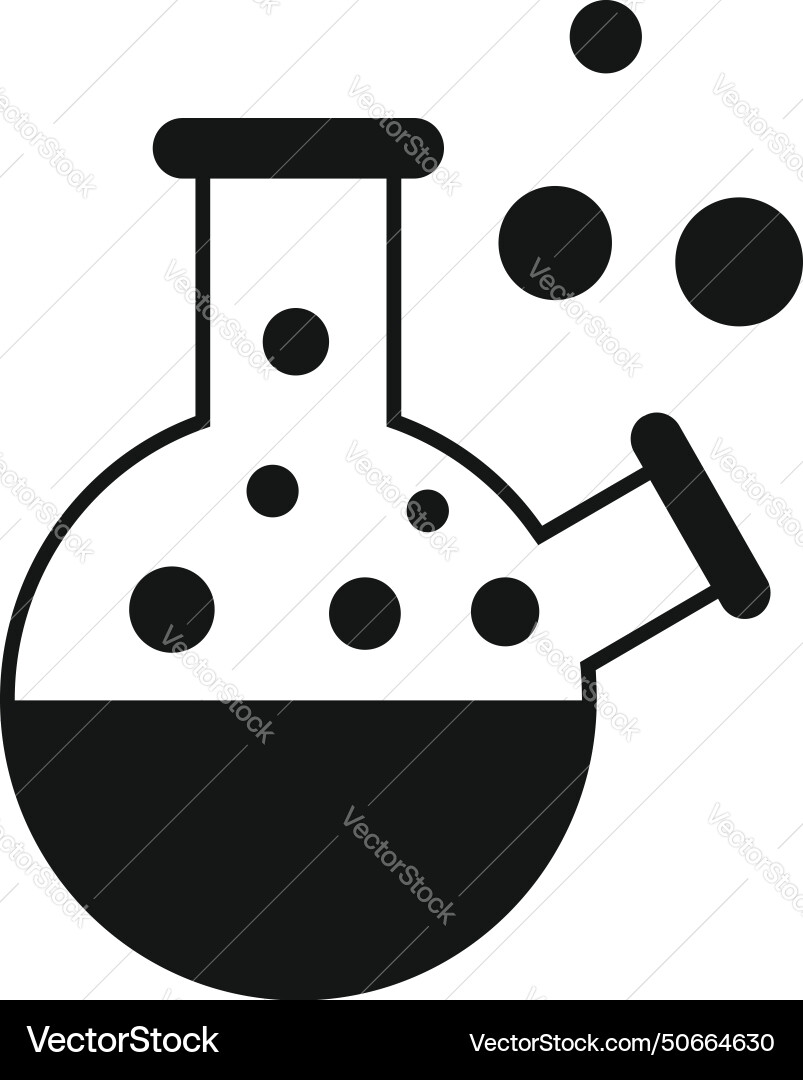 Round chemical flask icon simple study Royalty Free Vector