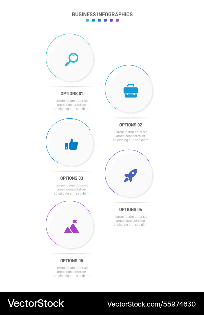 Vertical progress bar featuring 5 arrow-shaped Vector Image