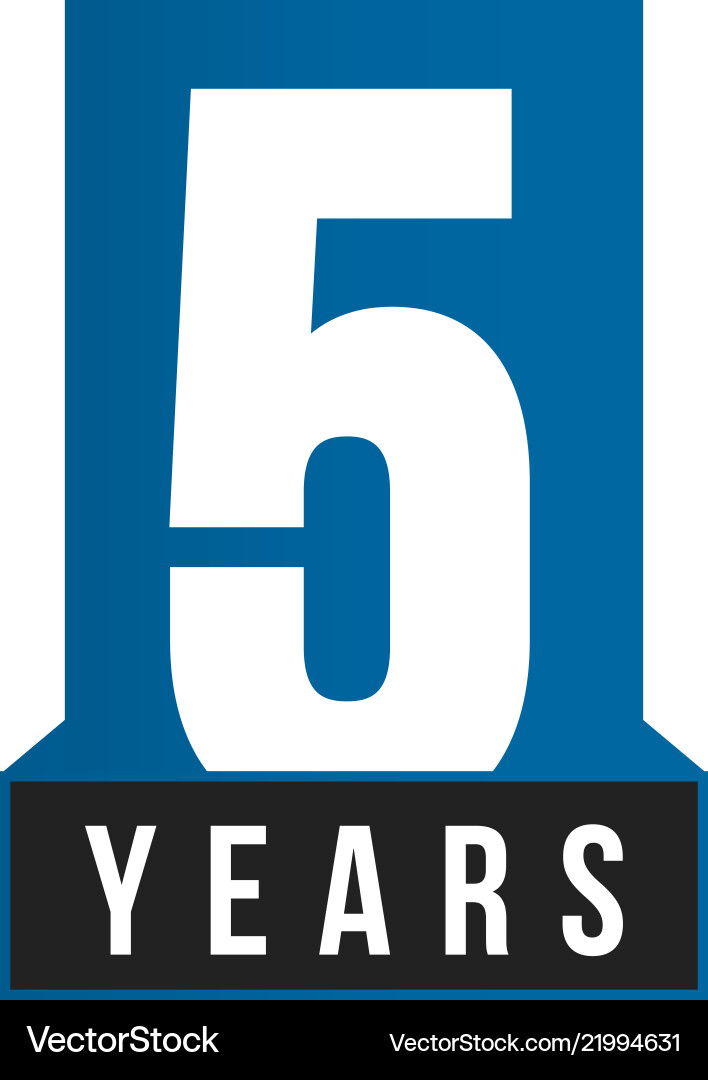 5 years anniversary icon birthday logo Royalty Free Vector