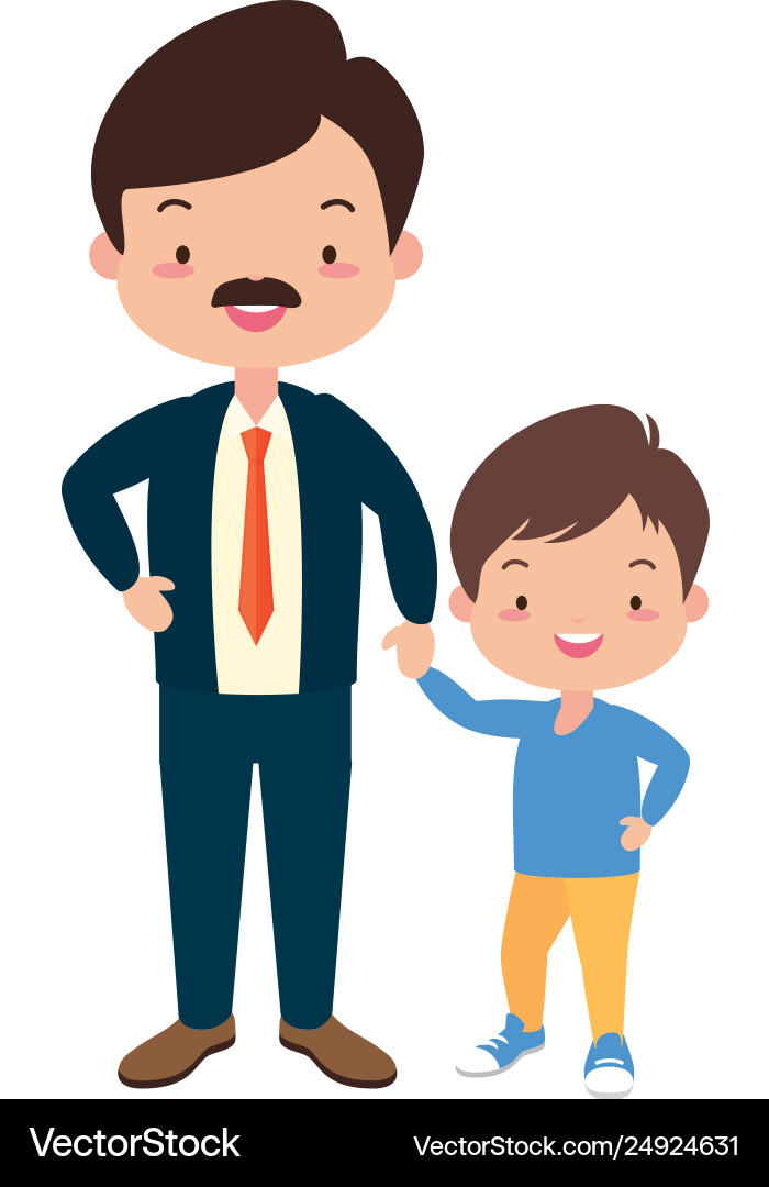 Dad and son Royalty Free Vector Image - VectorStock