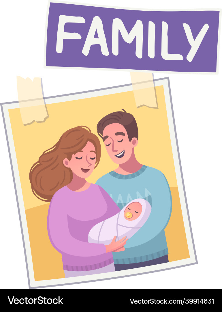 Family vision board composition Royalty Free Vector Image