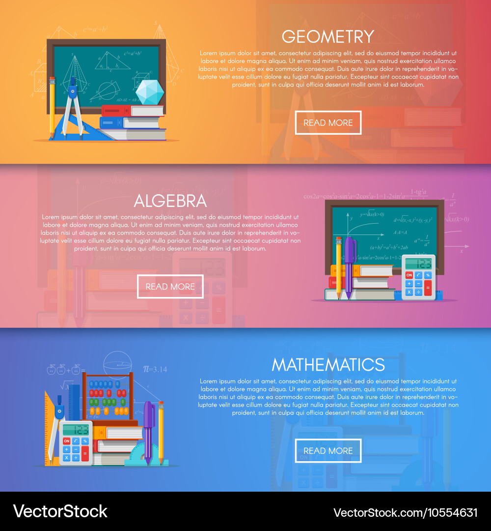 Geometry algebra and math banners science Vector Image