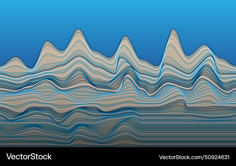 Hills of the waves Royalty Free Vector Image - VectorStock