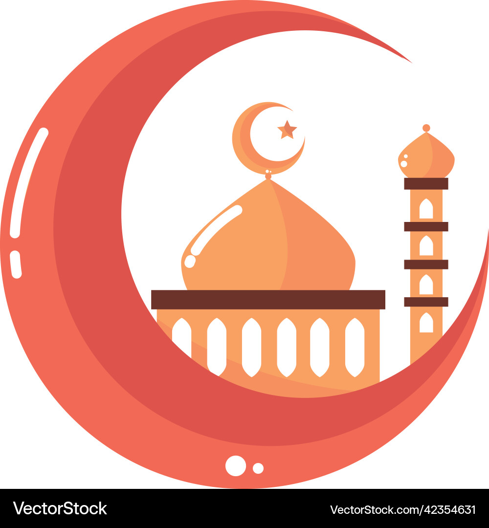 Islamic temple moon Royalty Free Vector Image - VectorStock