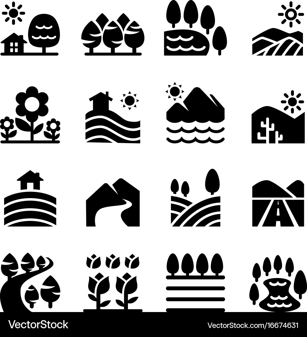 Landscape icon Royalty Free Vector Image - VectorStock