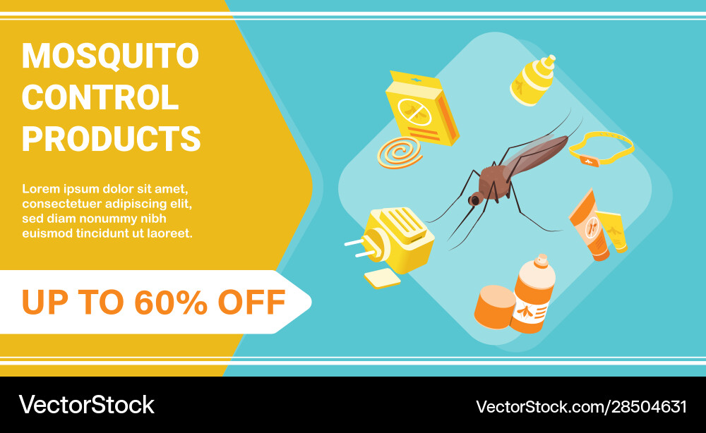 Mosquito control products poster Royalty Free Vector Image