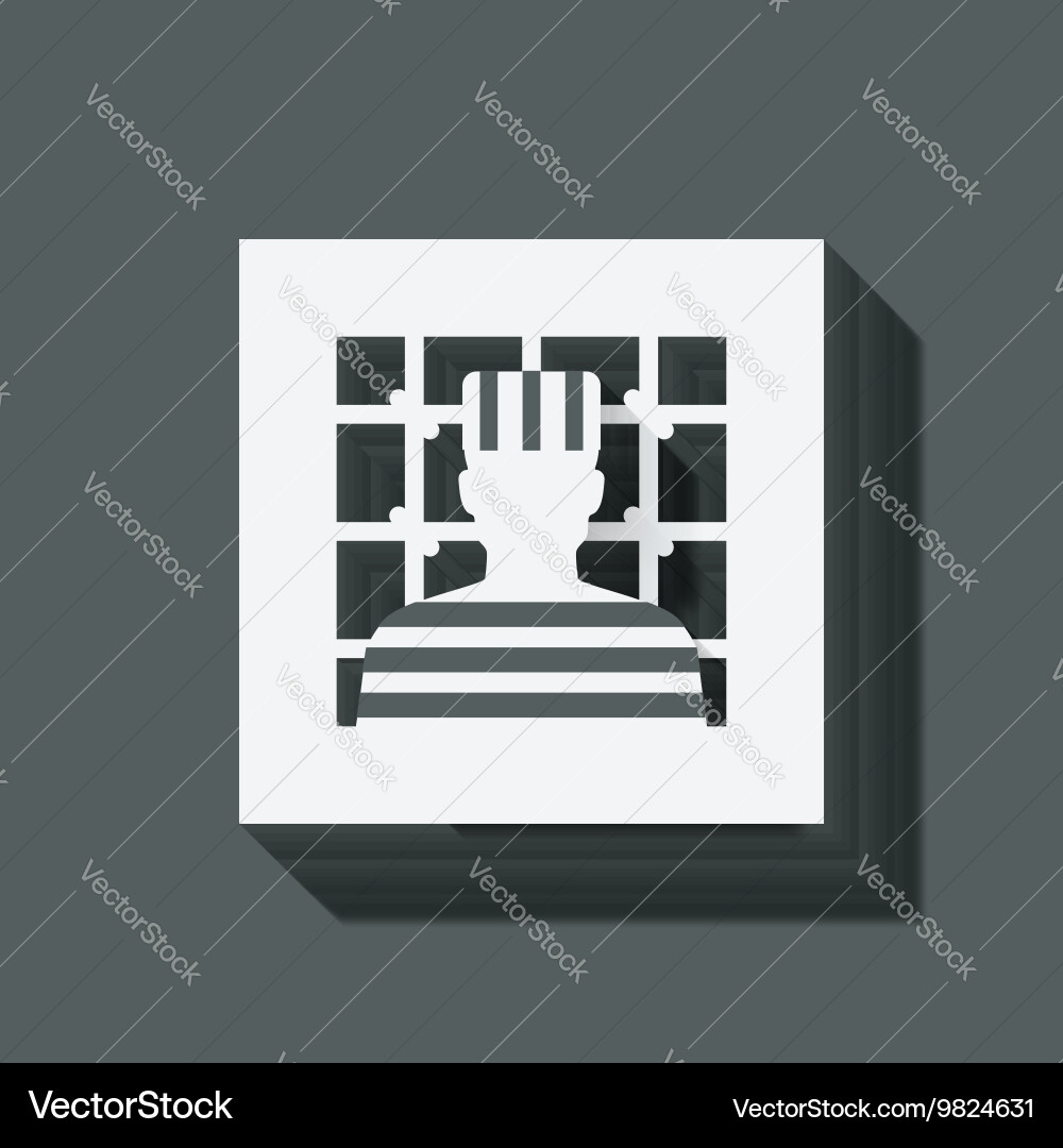 Prisoner in jail justice symbol Royalty Free Vector Image