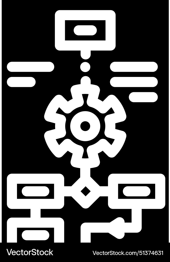 Process Modeling Analyst Glyph Icon Royalty Free Vector