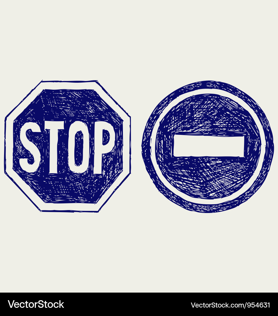 Two road signs Royalty Free Vector Image - VectorStock