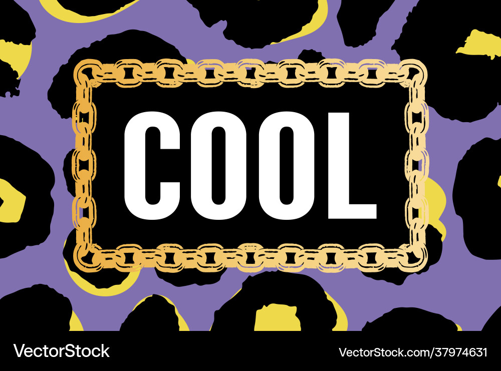 Wild cool slogan ripped off revealing leopard Vector Image